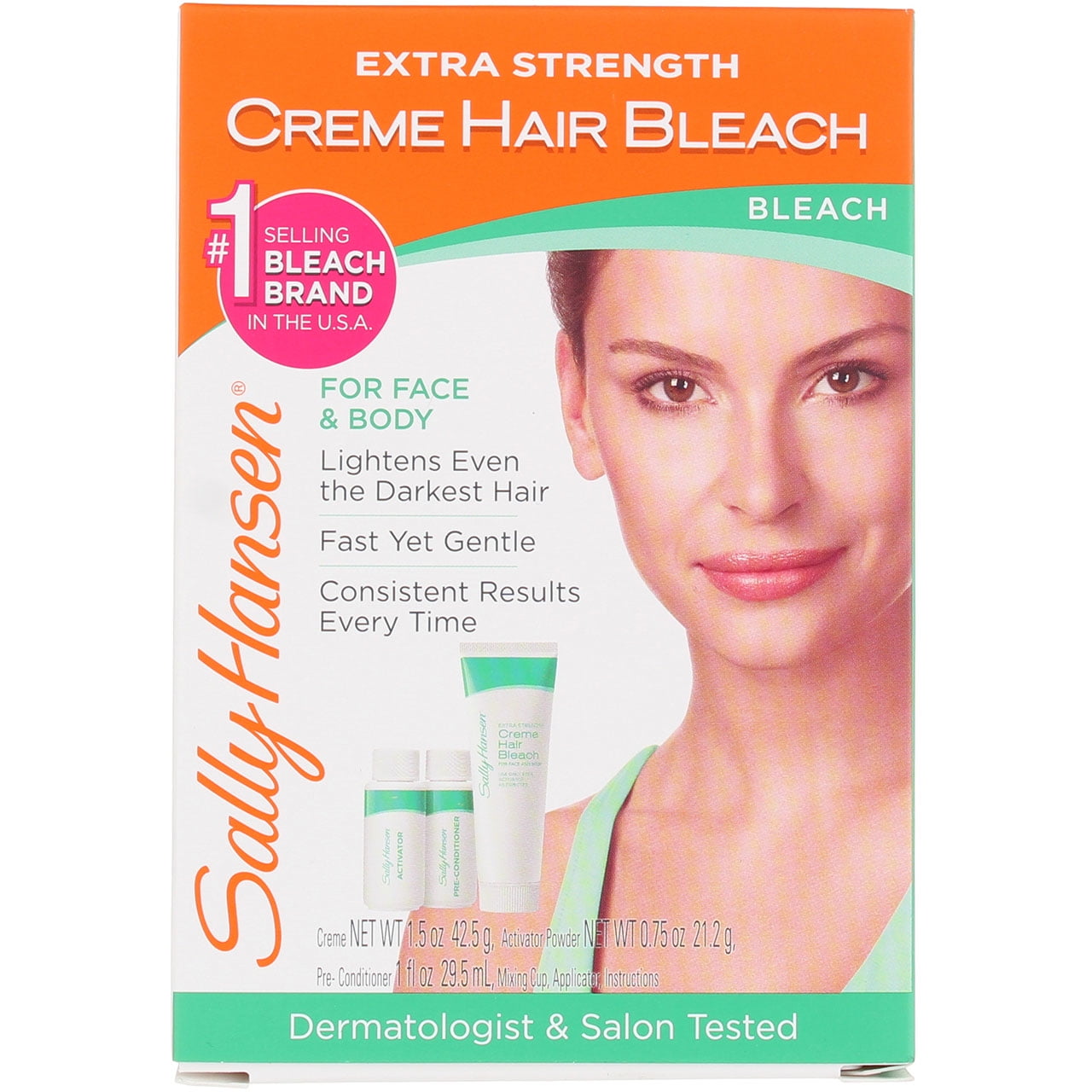 Sally Hansen Extra Strength Creme Hair Bleach Kit for Face, Arms, Legs ...