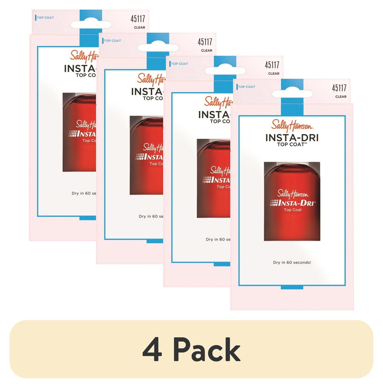 (4 pack) Sally Hansen Insta-Dri® Anti-Chip Top Coat, Clear, Glossy, 0. ...