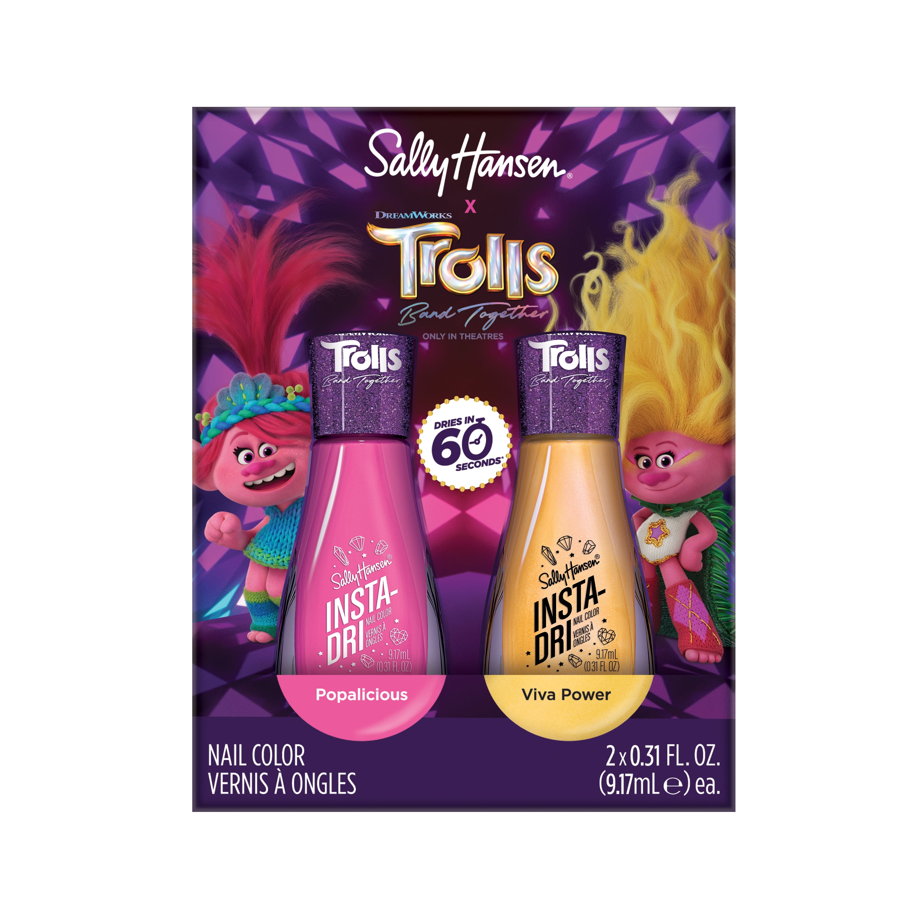 Sally Hansen Insta-Dri Trolls Nail Polish Collection, Popalicious Viva ...