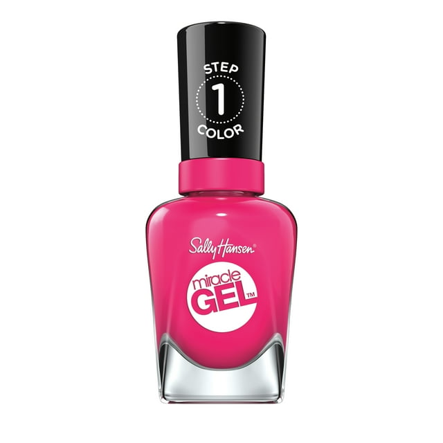 Sally Hansen 0.5 oz Miracle Gel Nail Polish, Rhapsody Red - No UV Lamp ...