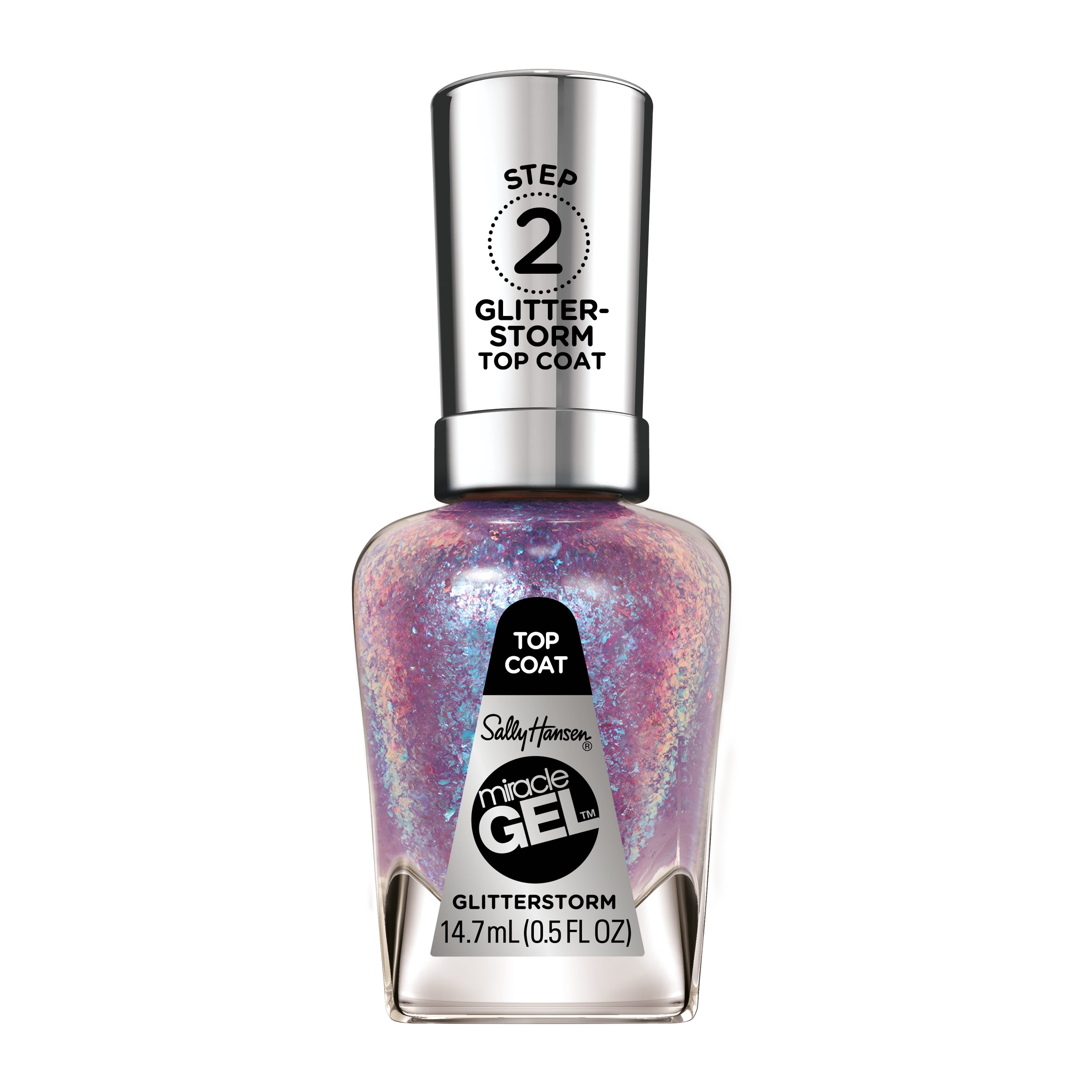 Sally Hansen Miracle Gel Top Coat Nail Polish, Glitterstorm, 0.5 fl oz ...