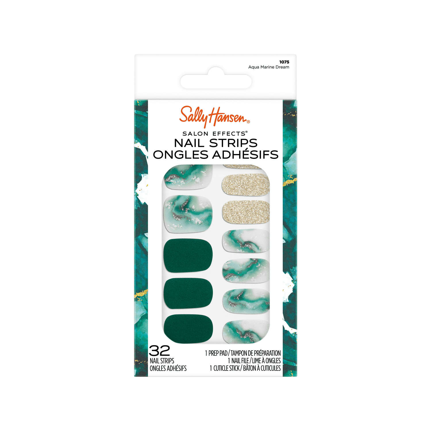 Sally Hansen Salon Effects Nail Strips, Aqua Marine Dream, 32pcs ...