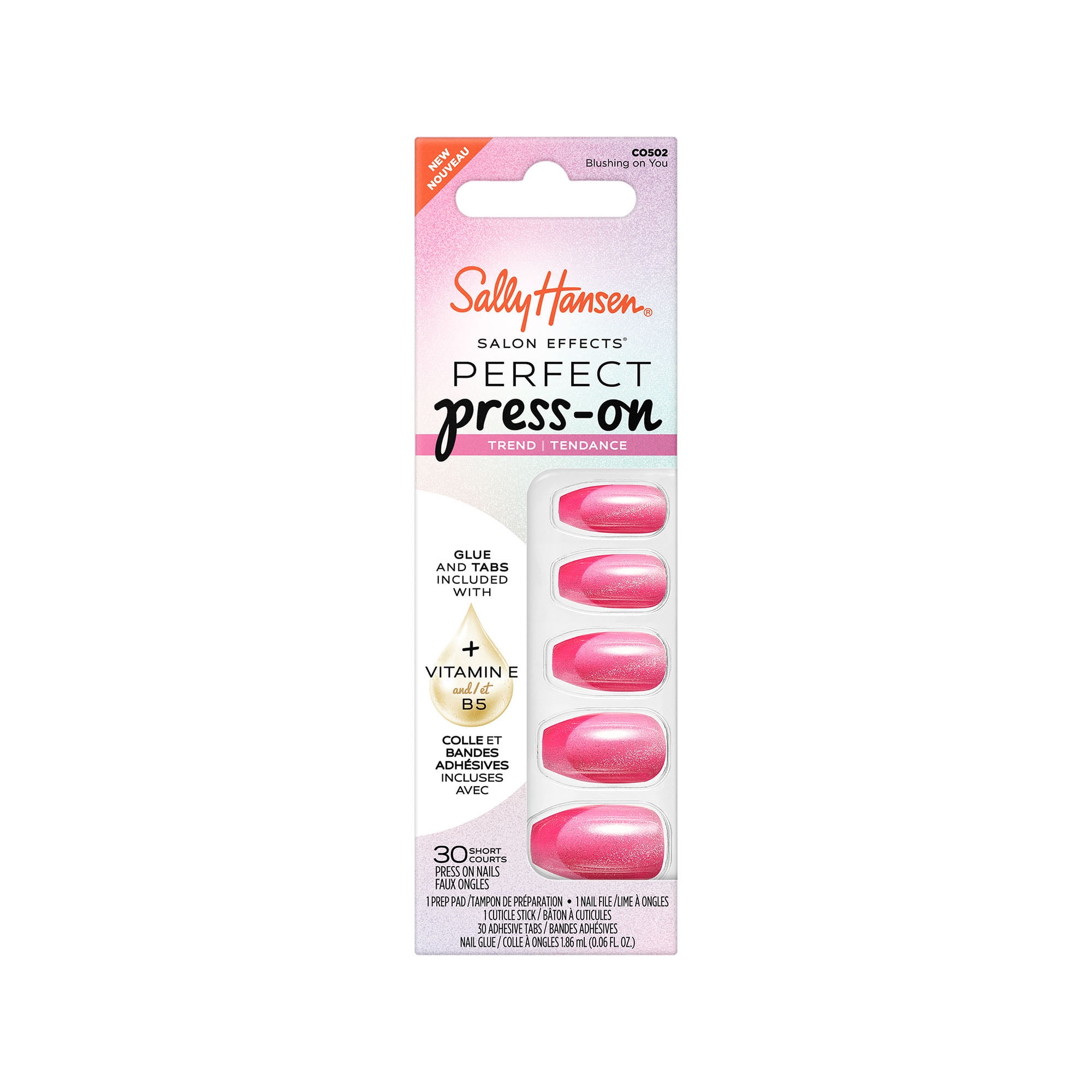 Sally Hansen Salon Effects Perfect Press-On Nails Blushing On You Non ...