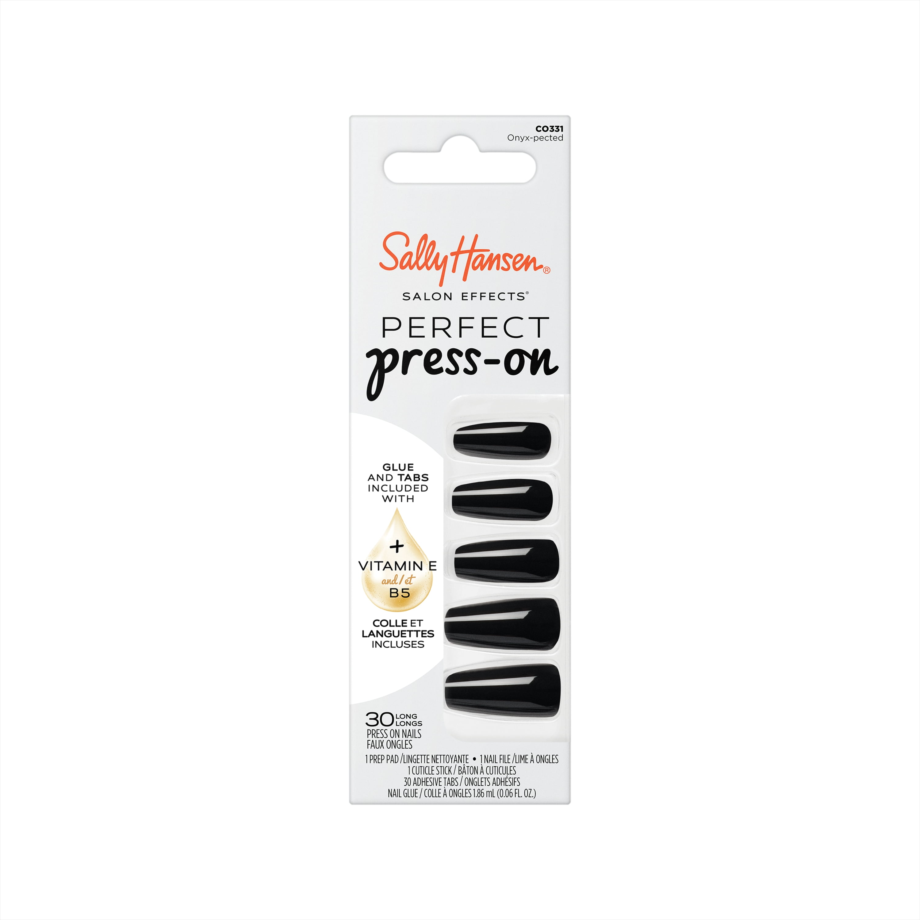 Sally Hansen Salon Effects Perfect Press-On Nails, Onyx-Pected, Non ...