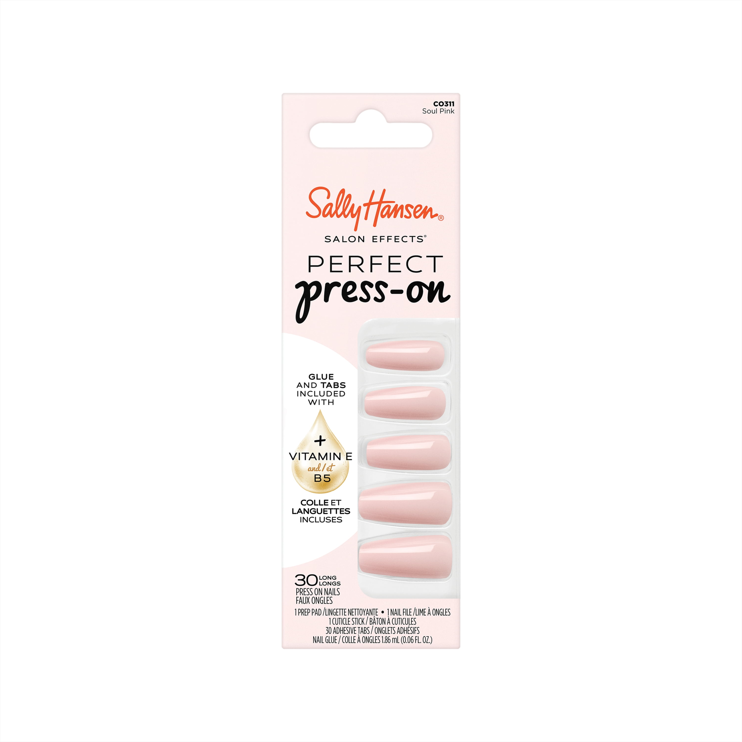 Sally Hansen Salon Effects Perfect Press-On Nails, Soul Pink, Non ...