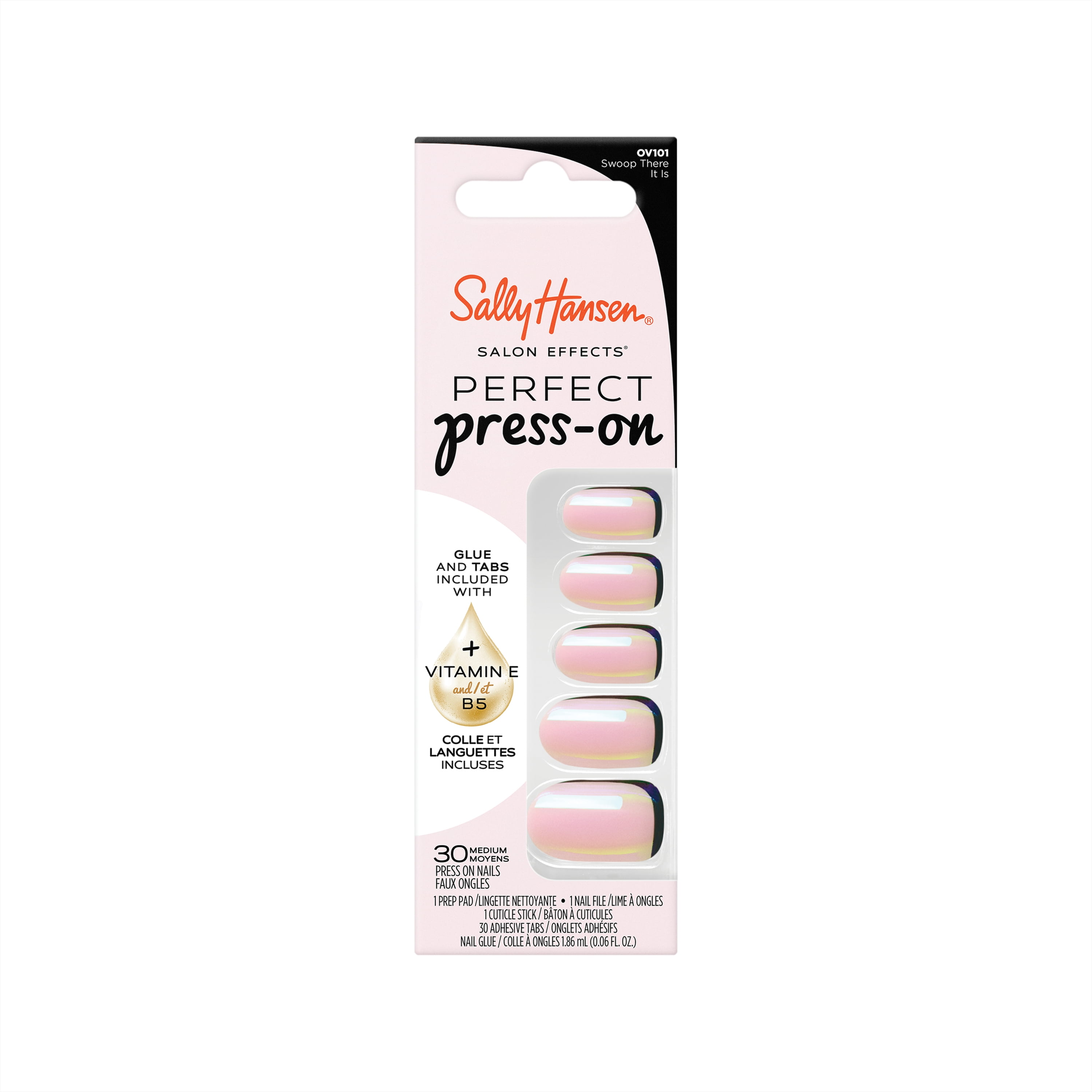 Sally Hansen Salon Effects Perfect Press-On Nails, Swoop There It Is, Non-Damaging, Easy to ...