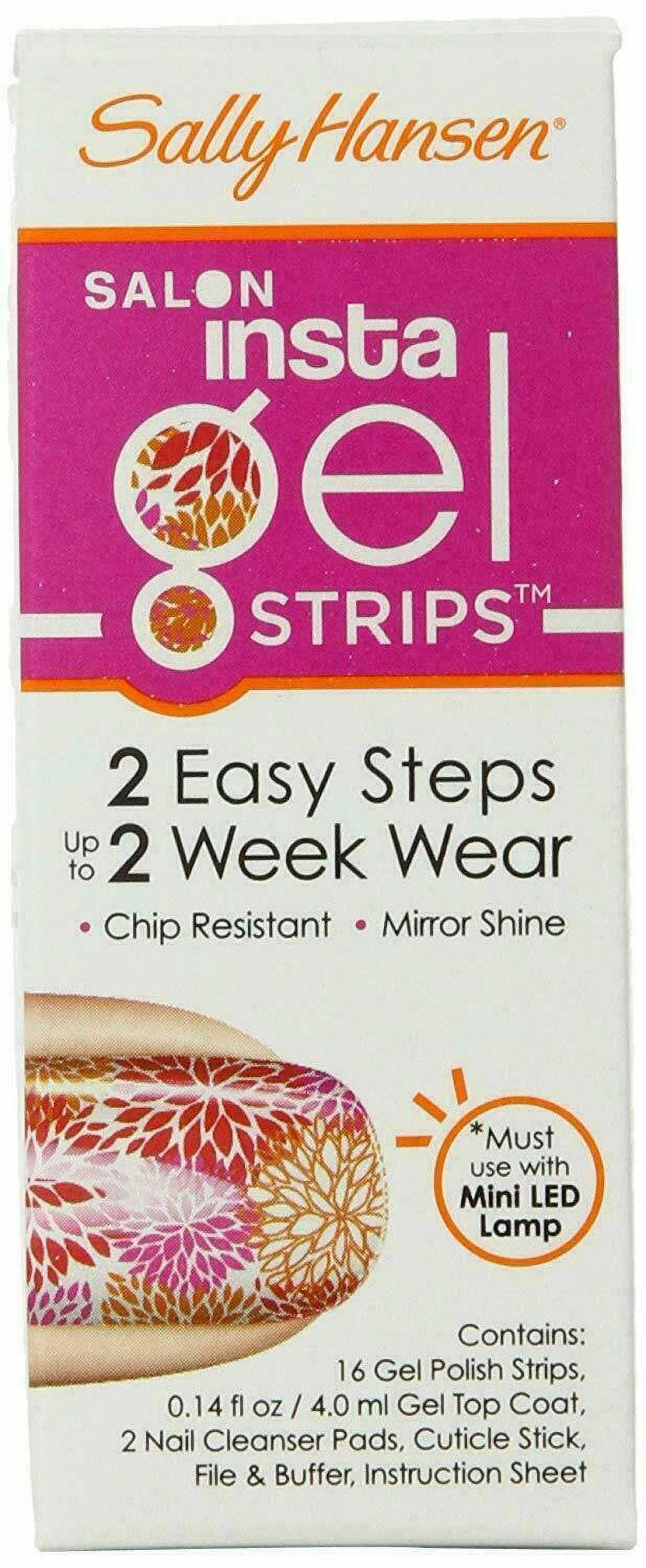 Sally Hansen Salon Insta Gel Strips, Pretty N Poppy, 16 Polish Strips ...