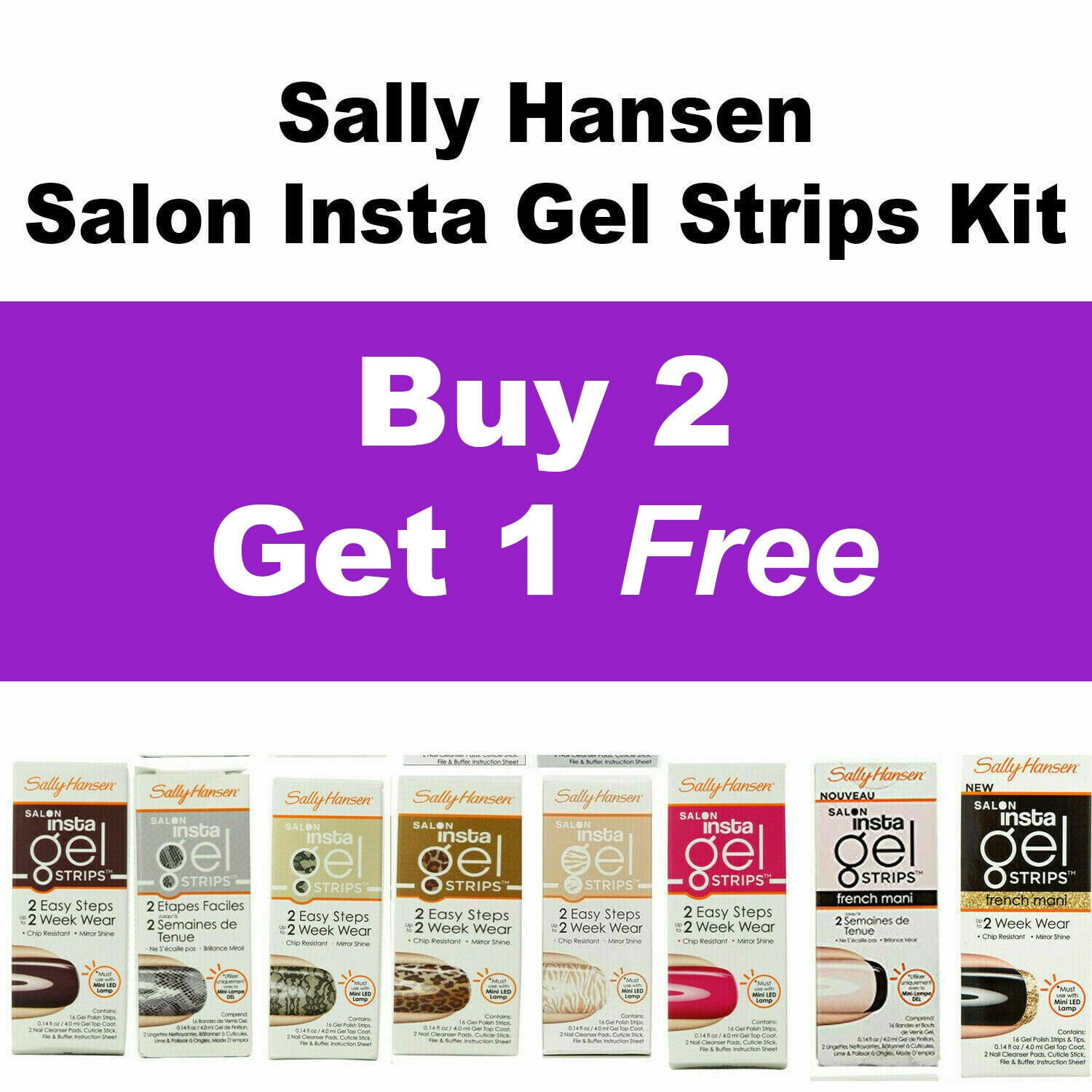 Sally Hansen Salon Insta Gel Strips 16 Strips Gel Top Coat, Bonus Check ...