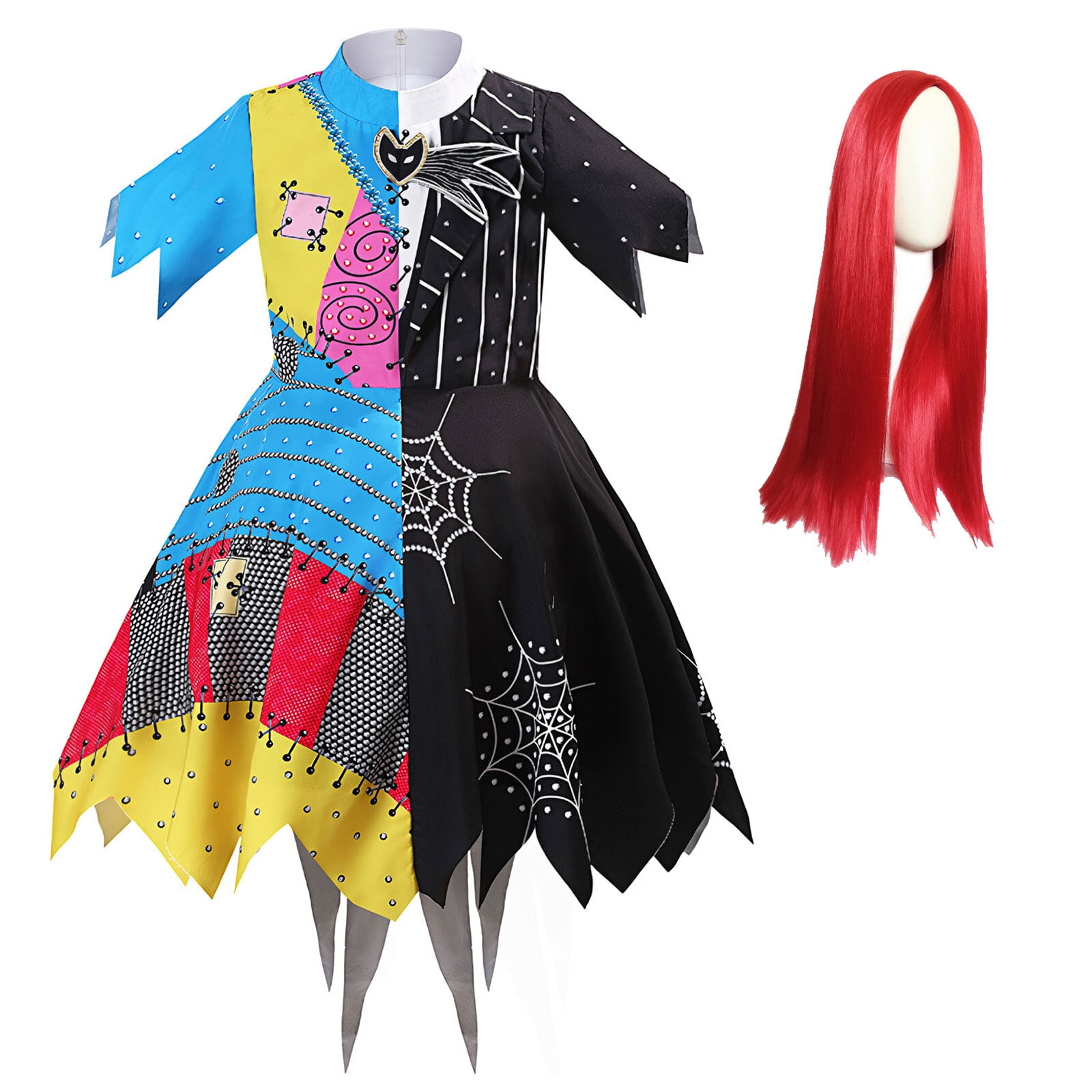 Sally Jack Nightmare Costume for Girls with Wig Halloween Cosplay Dress ...