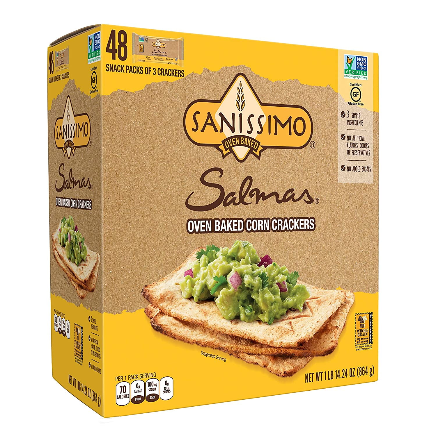 Salmas Oven Corn Crackers, 100% Whole Grain Corn, Gluten , Non-GMO ...
