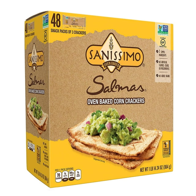 Salmas Oven Corn Crackers, 100% Whole Grain Corn, Gluten , Non-GMO ...