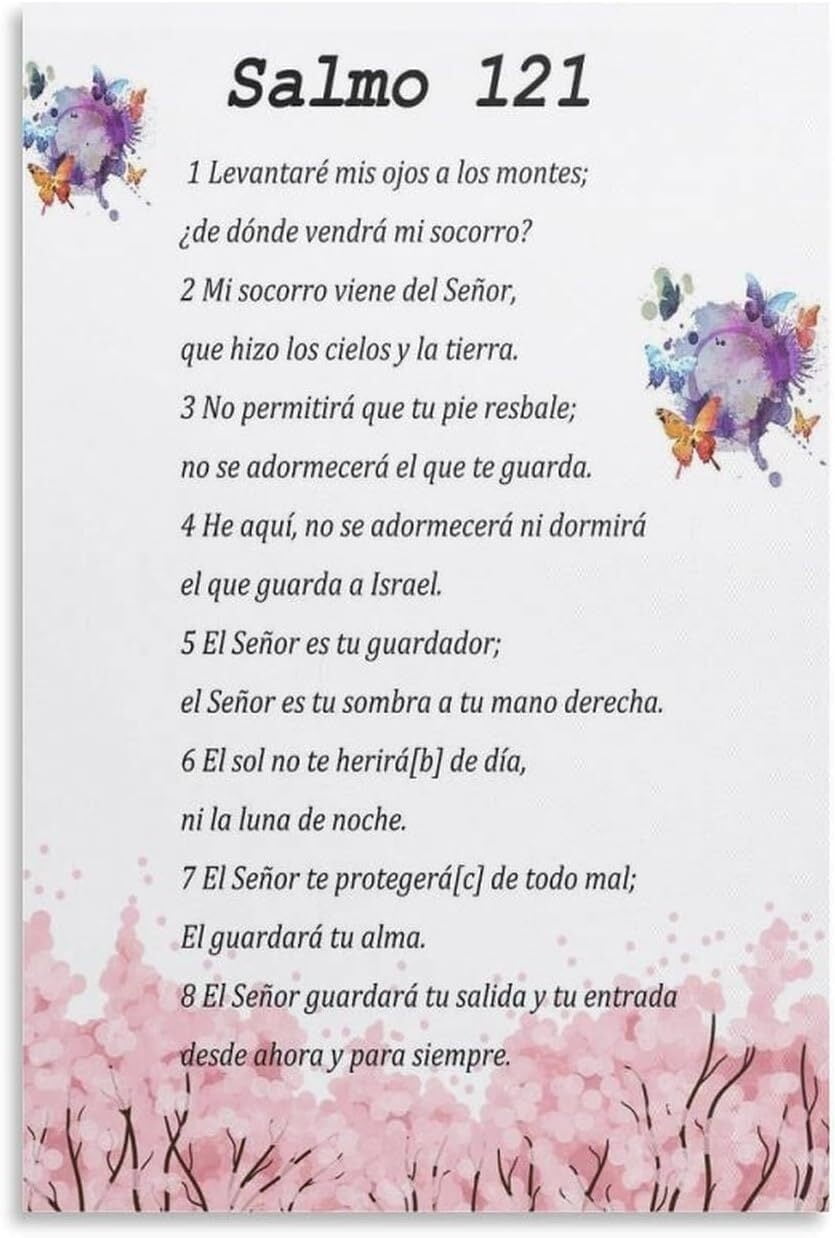 Salmo 121 Spanish Bible Verse Spanish Psalm 121 Art Poster Room ...