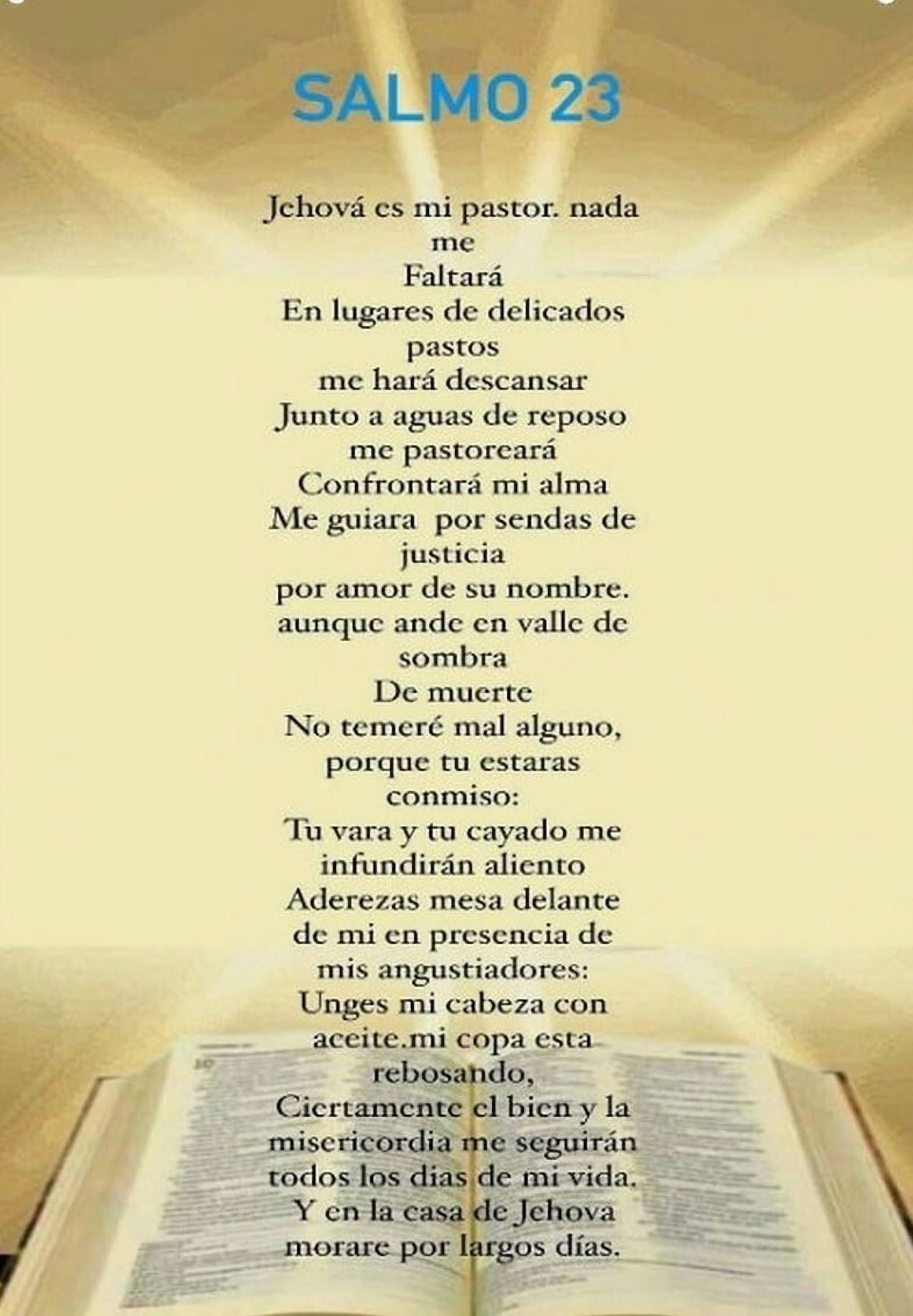 Salmo 23 Spanish Bible Verse Spanish Psalm 23 Art Poster Suitable For ...