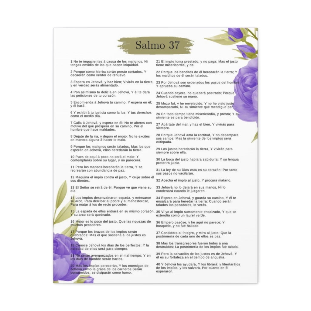 Salmo 37 Impresion De Arte Crist en la Pared Lista Para Colgar in ...