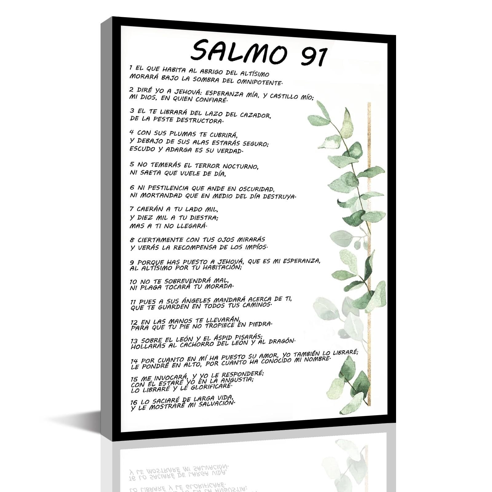 Salmo 91 En Español Para Pared Bible Verse Wall Art Scripture Framed ...