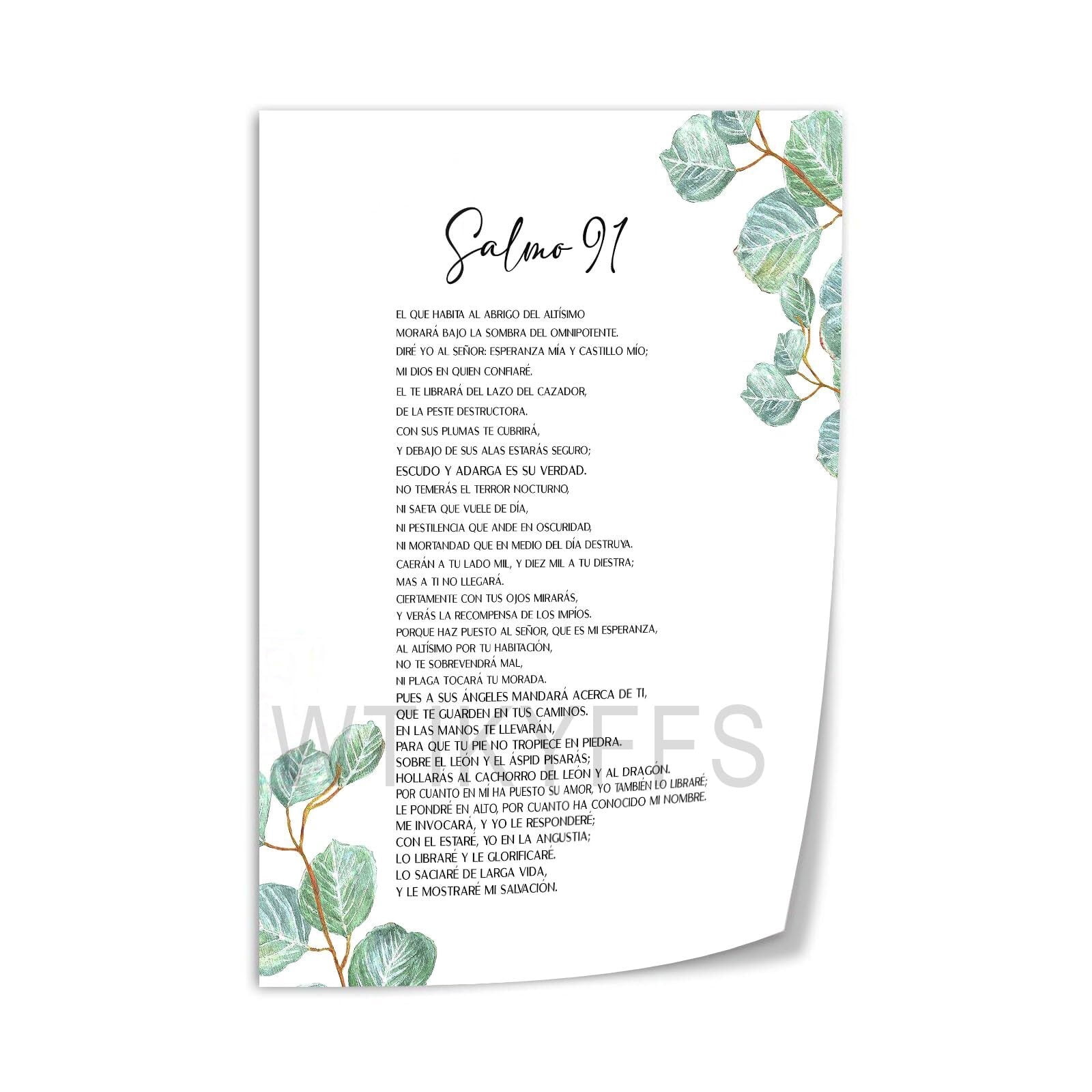 Salmo 91 En Español Para Pared Poster Cuadros Para Dormitorios Poesía ...