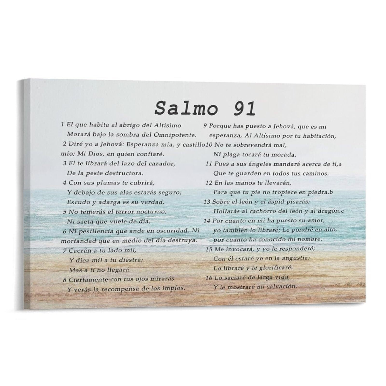 Salmo 91 Spanish Bible Art Poster (7) Canvas Wall Art Printing Painting ...