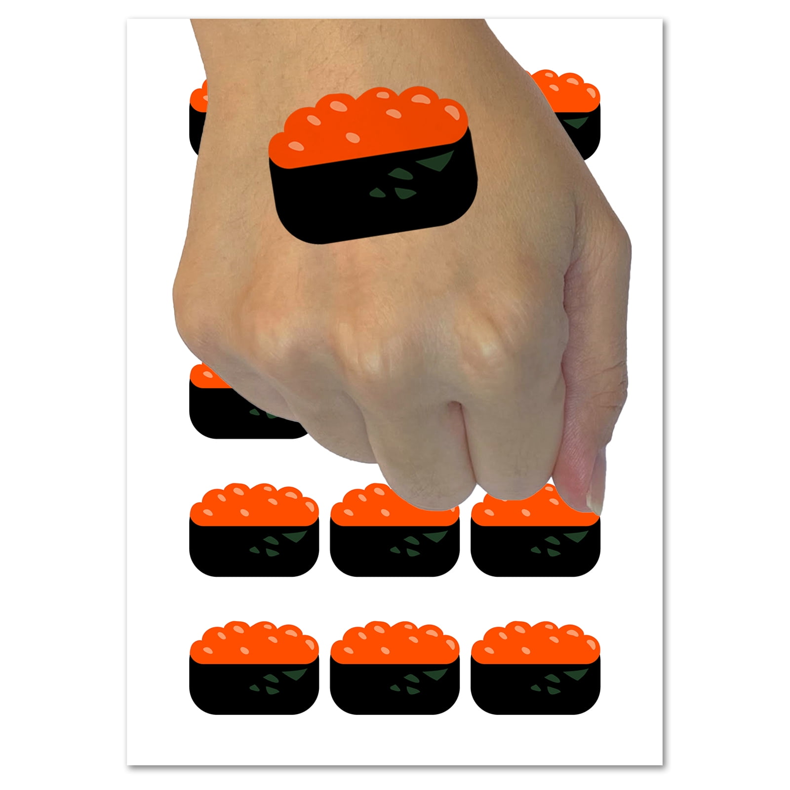 Salmon Egg Ikura Nigiri Sushi Sashimi Water Resistant Temporary Tattoo ...