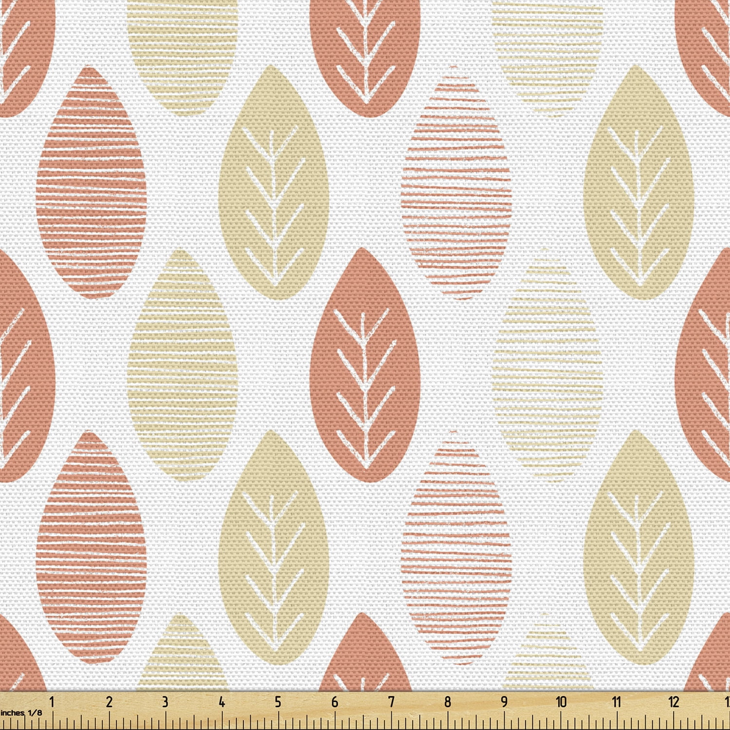Ambesonne Salmon Fabric by the Yard Upholstery, Foliage Fall Season ...