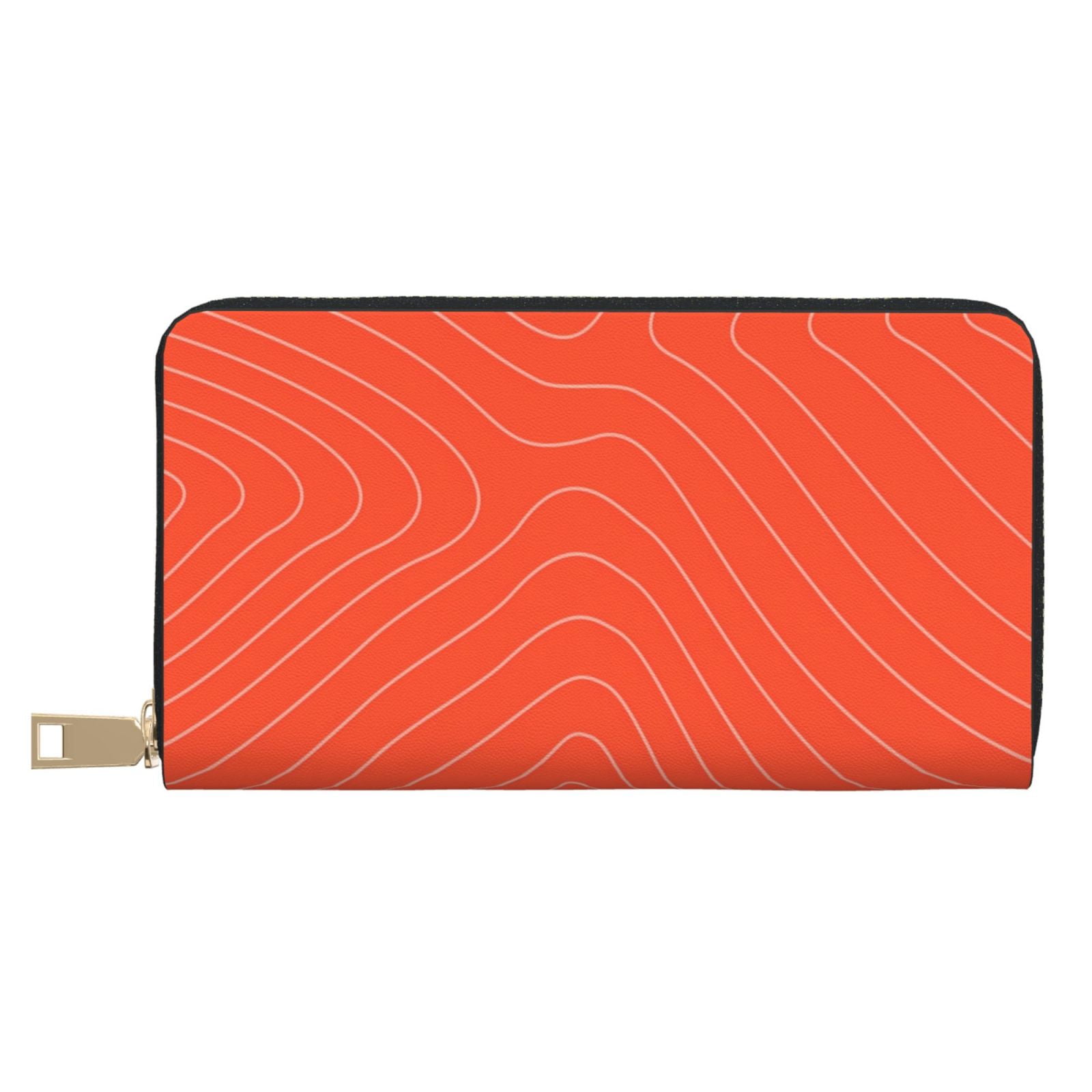 Salmon Fish Meat Wallet Women, Leather Bifold Multi Card Wallet, Women ...