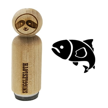 Jumping Rainbow Trout Fish Square Rubber Stamp Stamping Scrapbooking ...