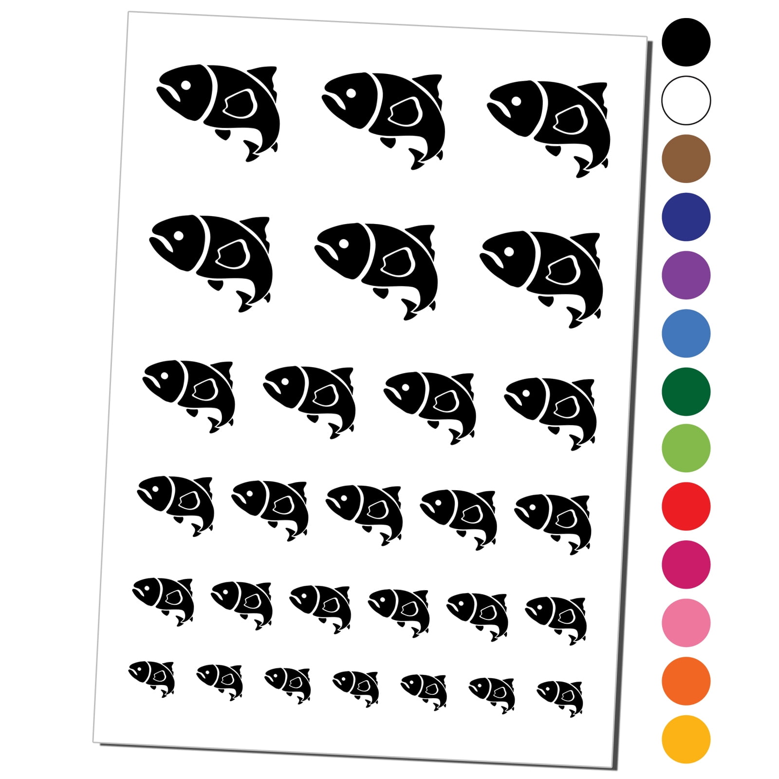 Salmon Fish Water Resistant Temporary Tattoo Set Fake Body Art ...