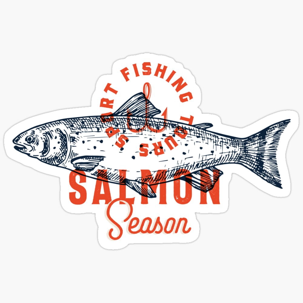 Salmon - Fisherman Aesthetic Ocean Sea Vibe Trend Sticker Phone Decal ...