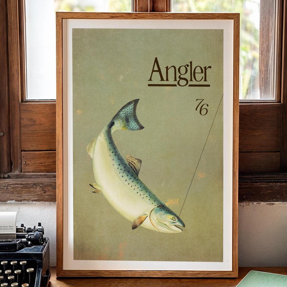 Salmon Fly Fishing Print Vintage Style Poster Art Retro Travel Decor ...