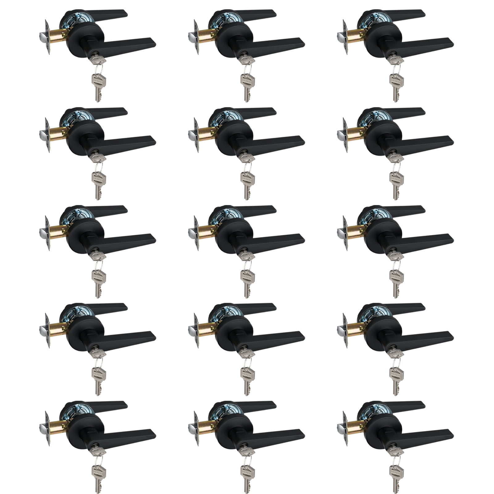 Salmon Matte Black Entry Door Lever for Exterior Door Heavy Duty Handle ...