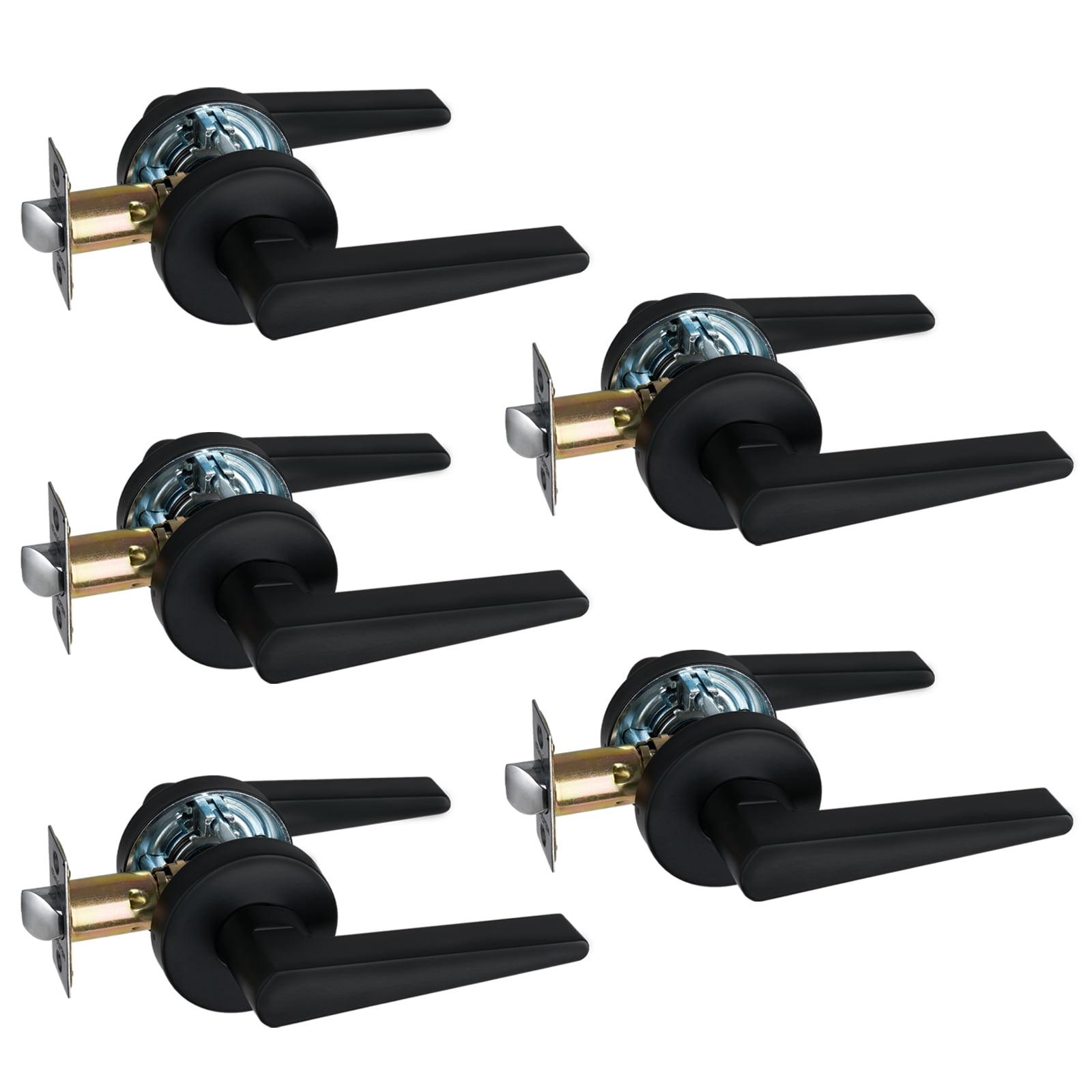 Salmon Matte Black Passage Door Lever for Exterior Door Heavy Duty ...