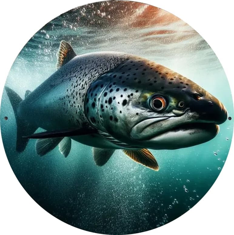 Salmon Metal Tin Sign are Poster Wall Decor New 8"x8" - Walmart.com