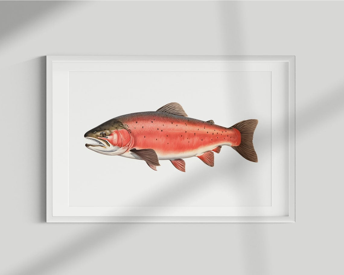 Salmon Print, Fish Print, Salmon, Wall Print, Fish Poster, Fish ...