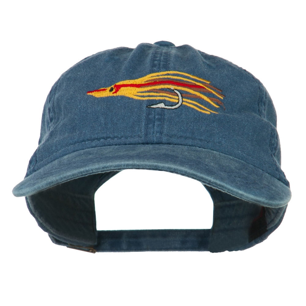 Salmon Squid Rig Embroidered Washed Cap - Navy OSFM - Walmart.com