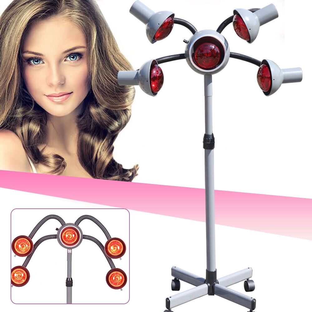 Salon 5 Head Infrared Light Heat Therapy Red Lamp Hair Steamer Perming ...