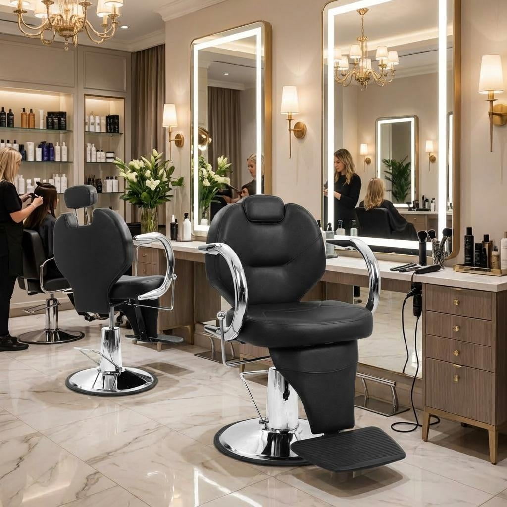 Salon Barber Chair, Reclining Salon Chair for Hair Stylist, 330 LBS ...