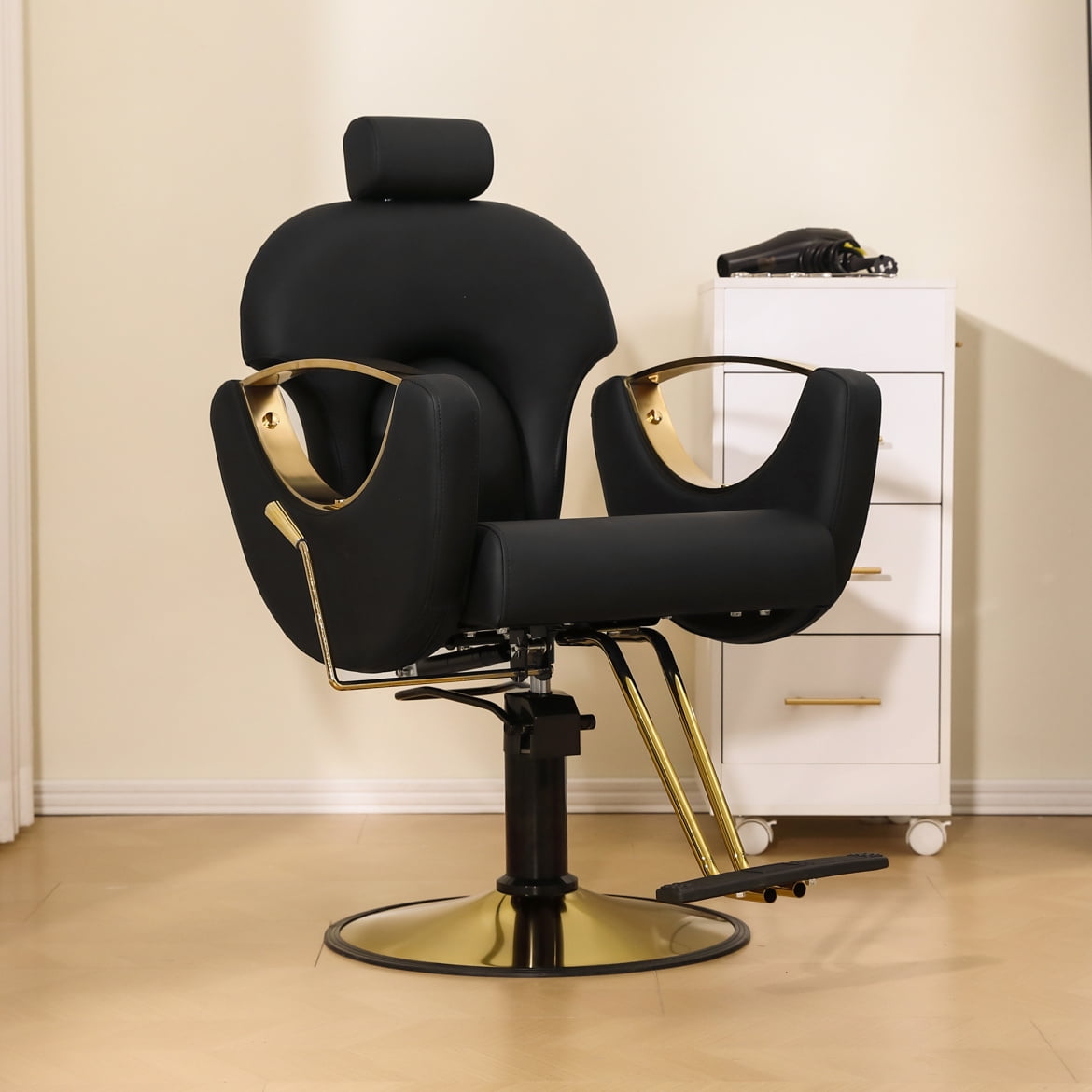 Salon Barber Chair, Reclining Salon Chair with Heavy Duty Hydraulic ...