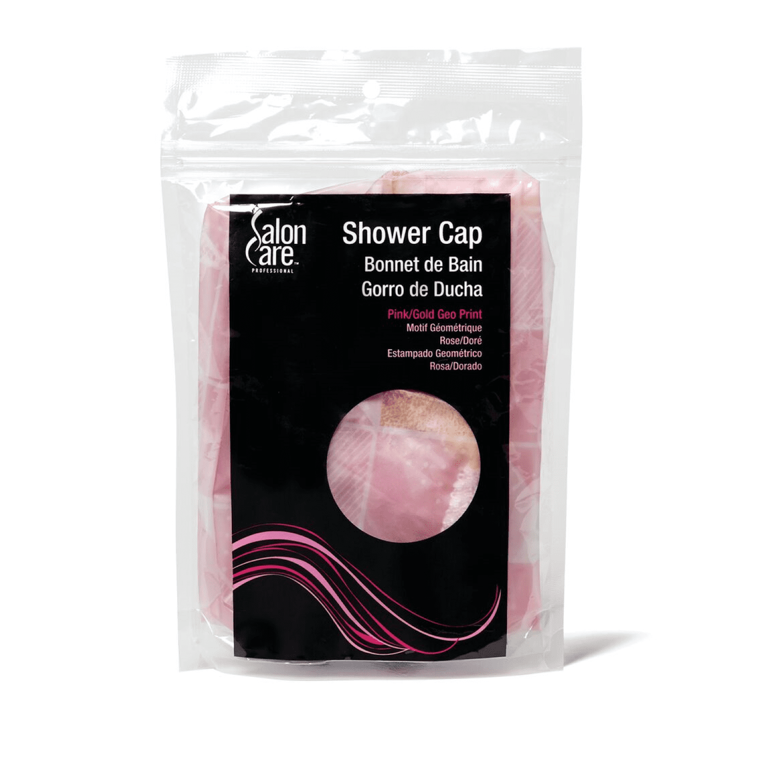 Salon Care Pink & Gold Geo Shower Cap - Walmart.com