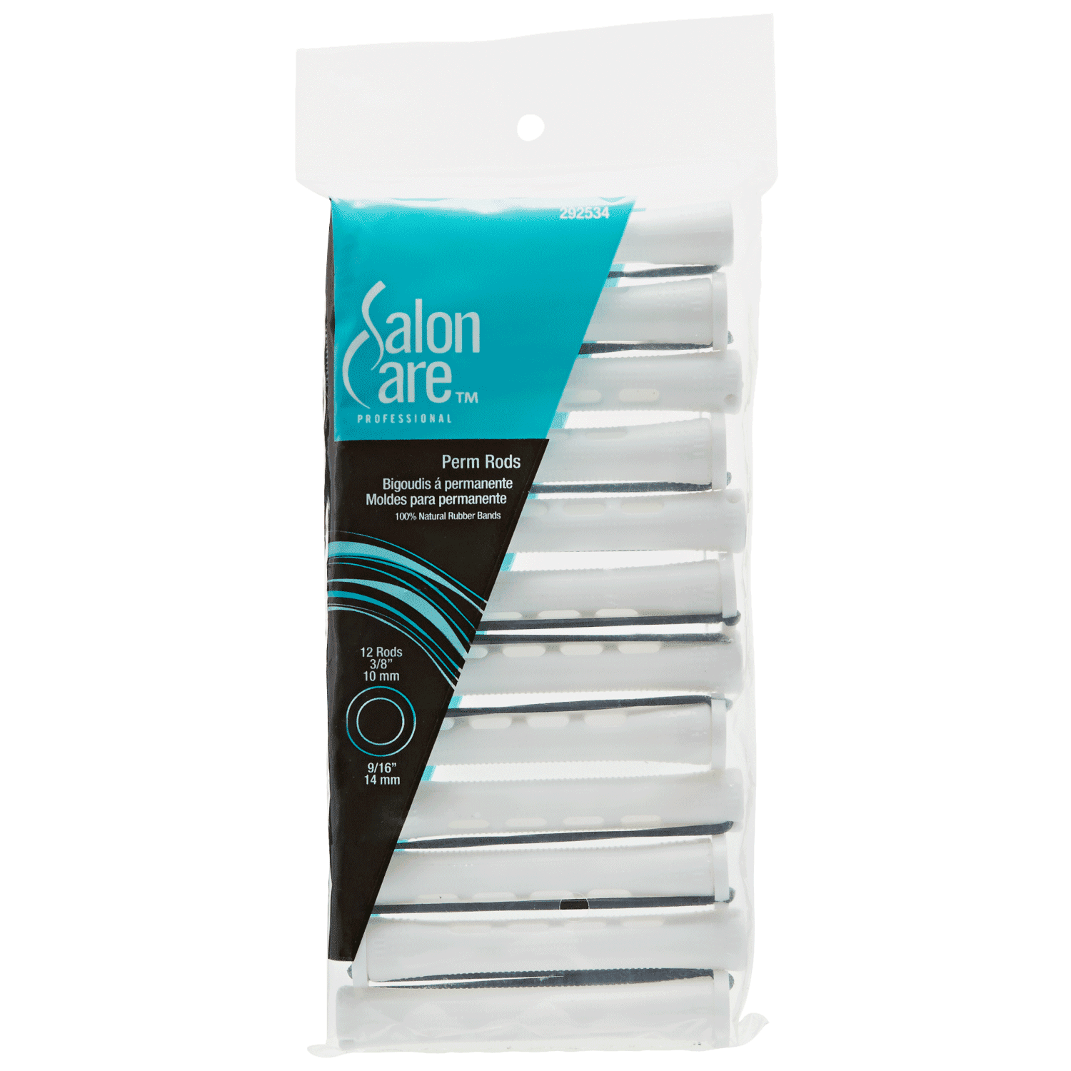 Salon Care White Long Curved Perm Rods White - Walmart.com
