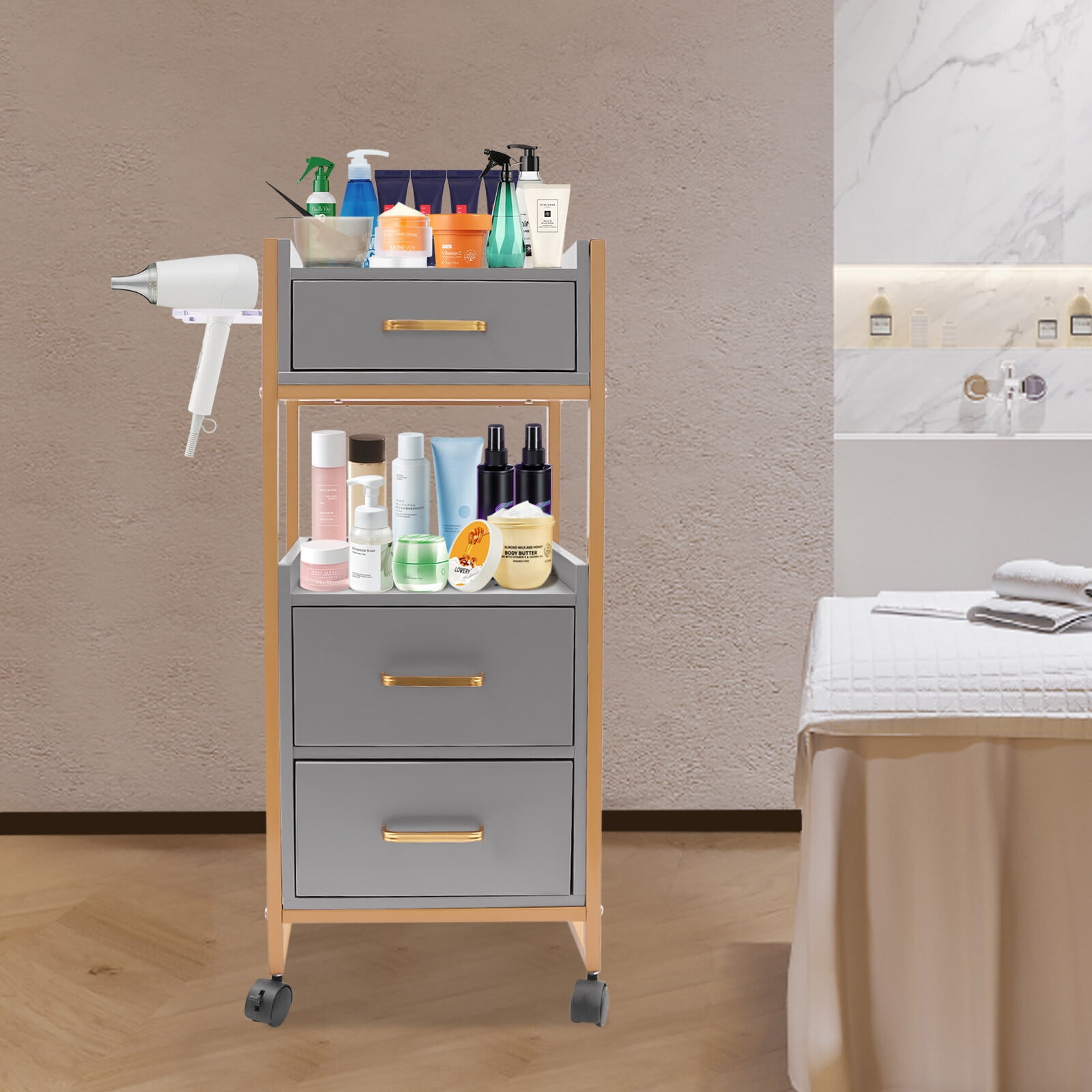 Salon Cart Barber Trolley Cabinet Salon Storage Trolley Barber Shop ...