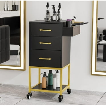 BarberPub Salon Cart with Storage Drawer Rolling Cart for Hair Stylist ...