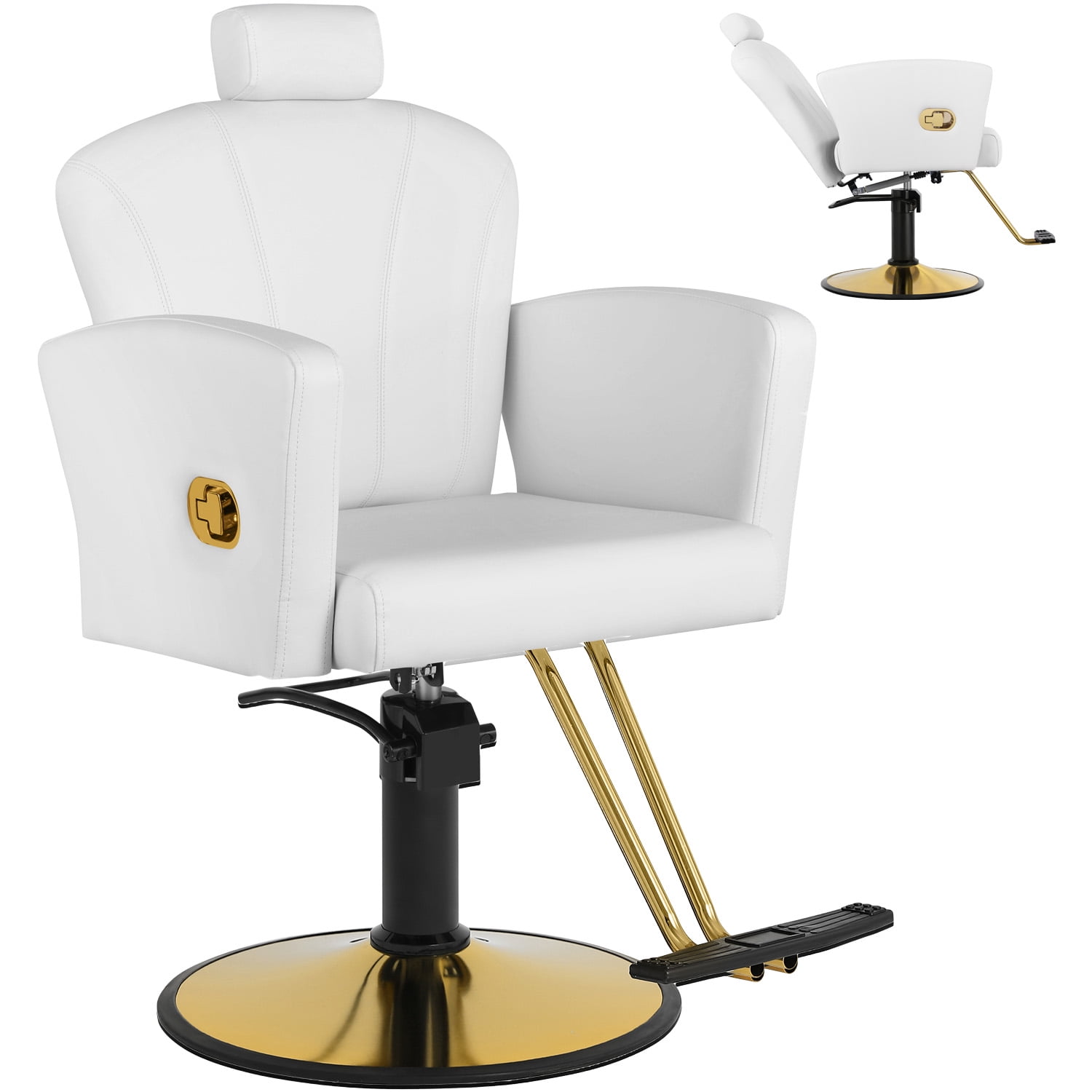 Salon Chair for Hair Stylist, Reclining Hair Styling Chair, Barber ...