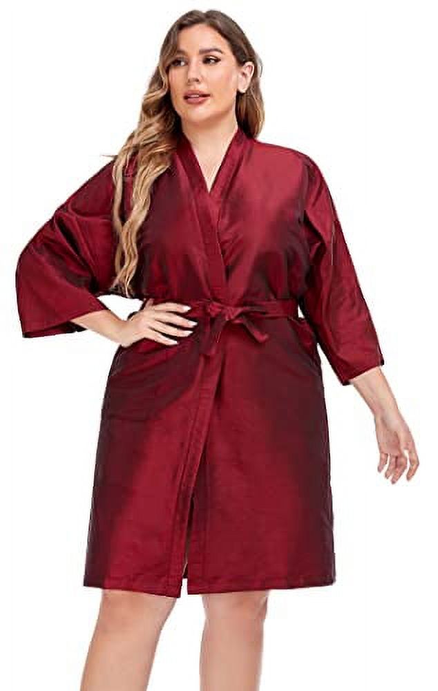 Salon Client Gown Robes Cape, Hair Salon Smock for Clients- Kimono Style (Red) - Walmart.com