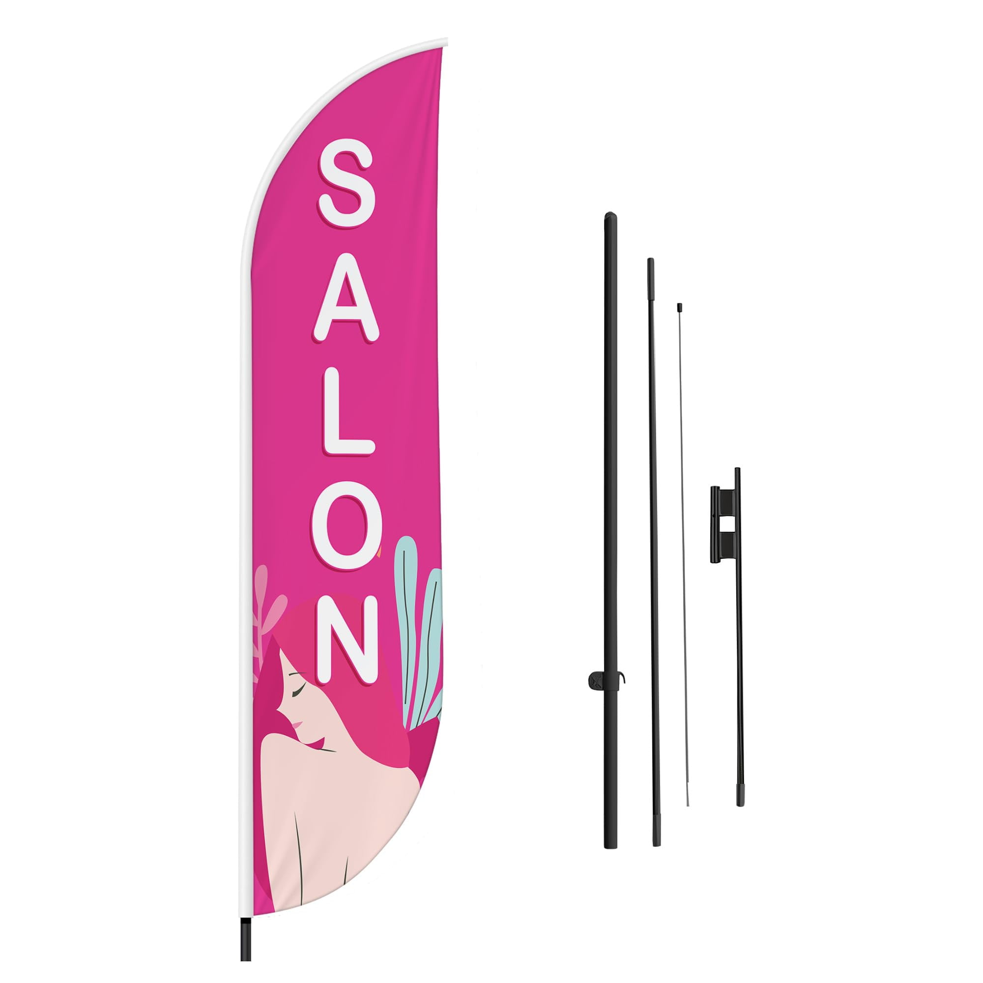Salon Feather Flag(11.5feetX2.5feet) by DreamController | Outdoor ...