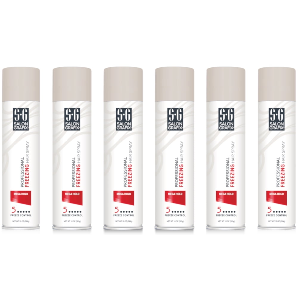 Salon Grafix 6 Pack Mega Hold Professional Freezing Hair Spray, 10 ...