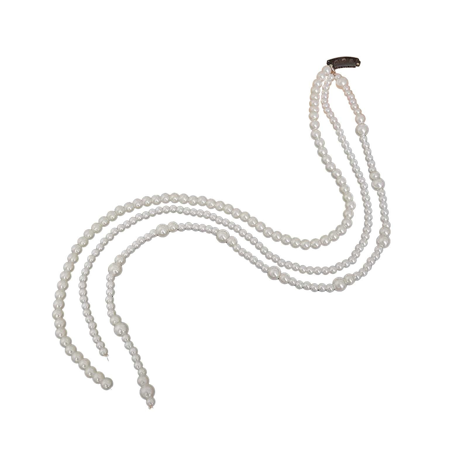 Salon Hair Clips Metal Pearl Tassels Hair Extension Clips Headdress Pin ...