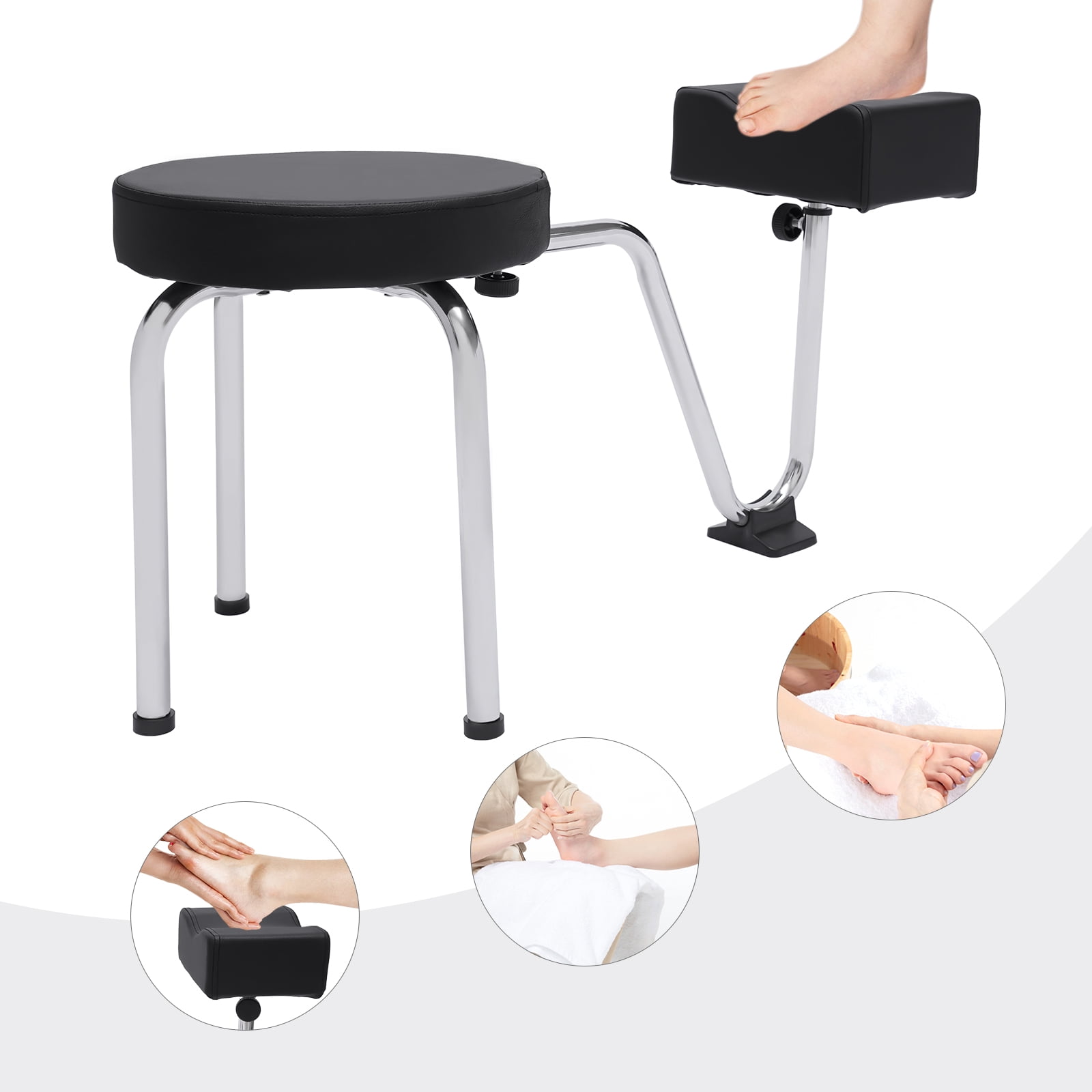 Salon Nail Pedicure Stool Adjustable Freestanding Pedicure Footrest ...