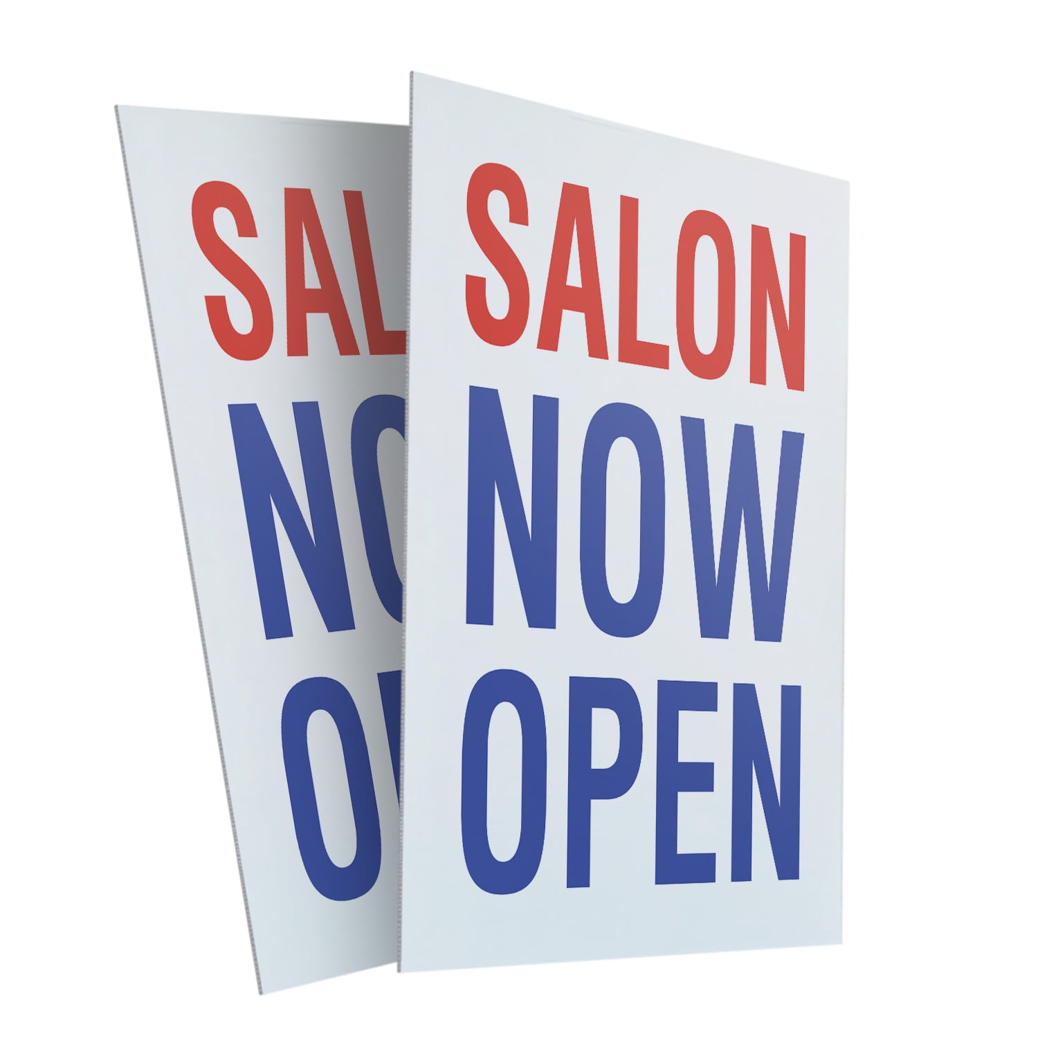 Salon Now Open (2-Pack) 24 Inch x 36 Inch Plastic Signs | Sign Insert ...