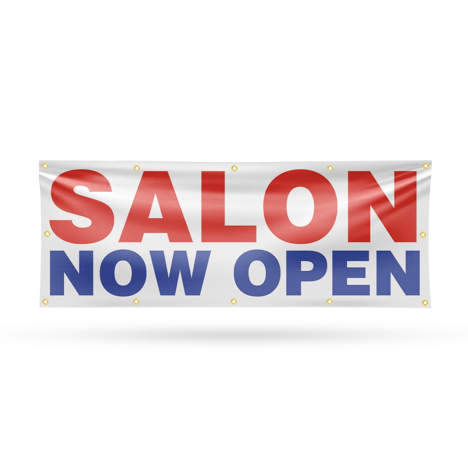 Salon Now Open Banner Sign 48 Inch x 120 Inch | 13 oz Vinyl with Metal ...