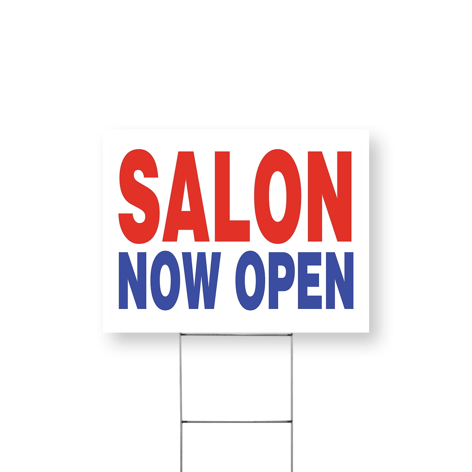 Salon Now Open Yard Sign 12 Inch x 16 Inch Double Sided Weatherproof ...