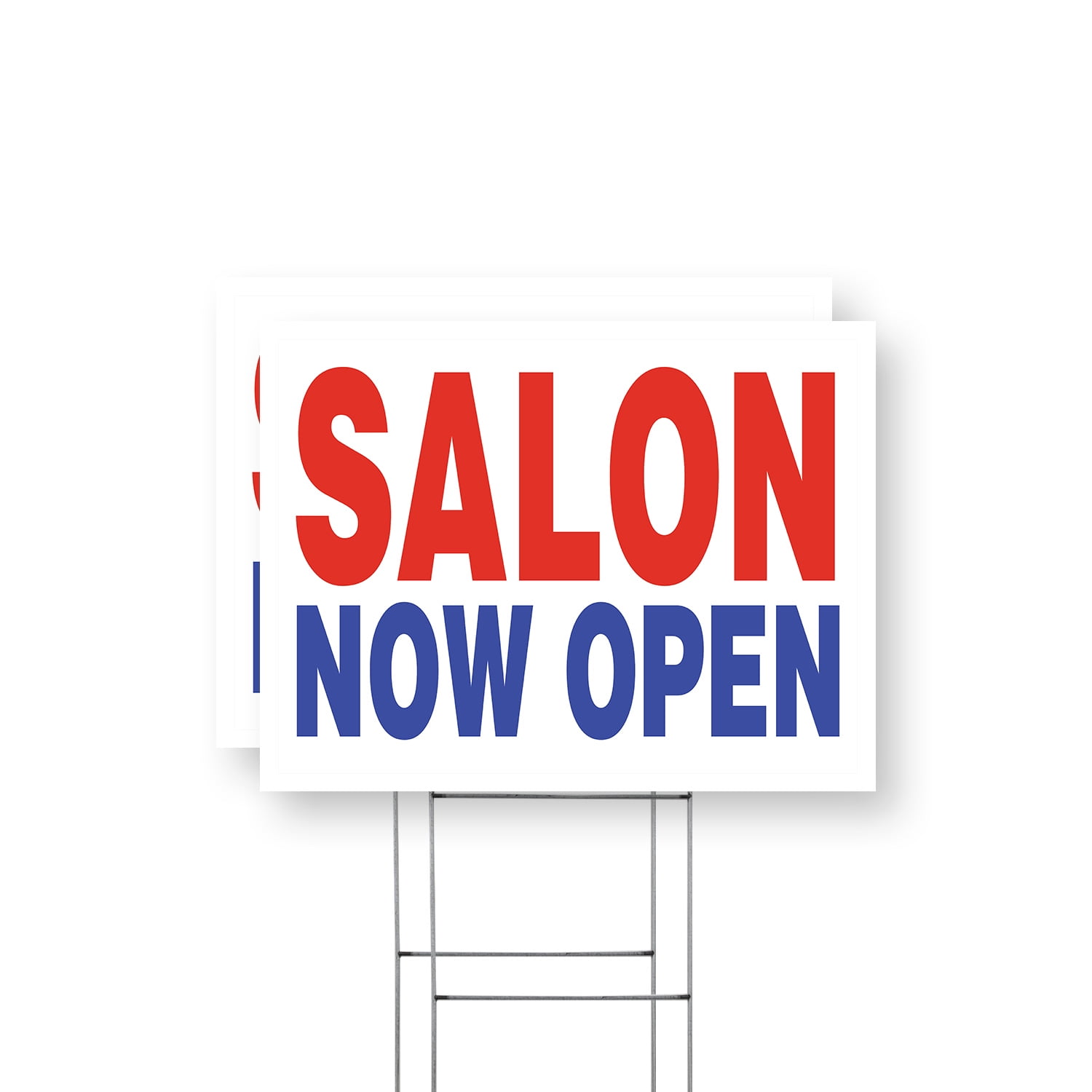 Salon Now Open Yard Sign 2 Pack of 18 Inch x 24 Inch Double Sided ...